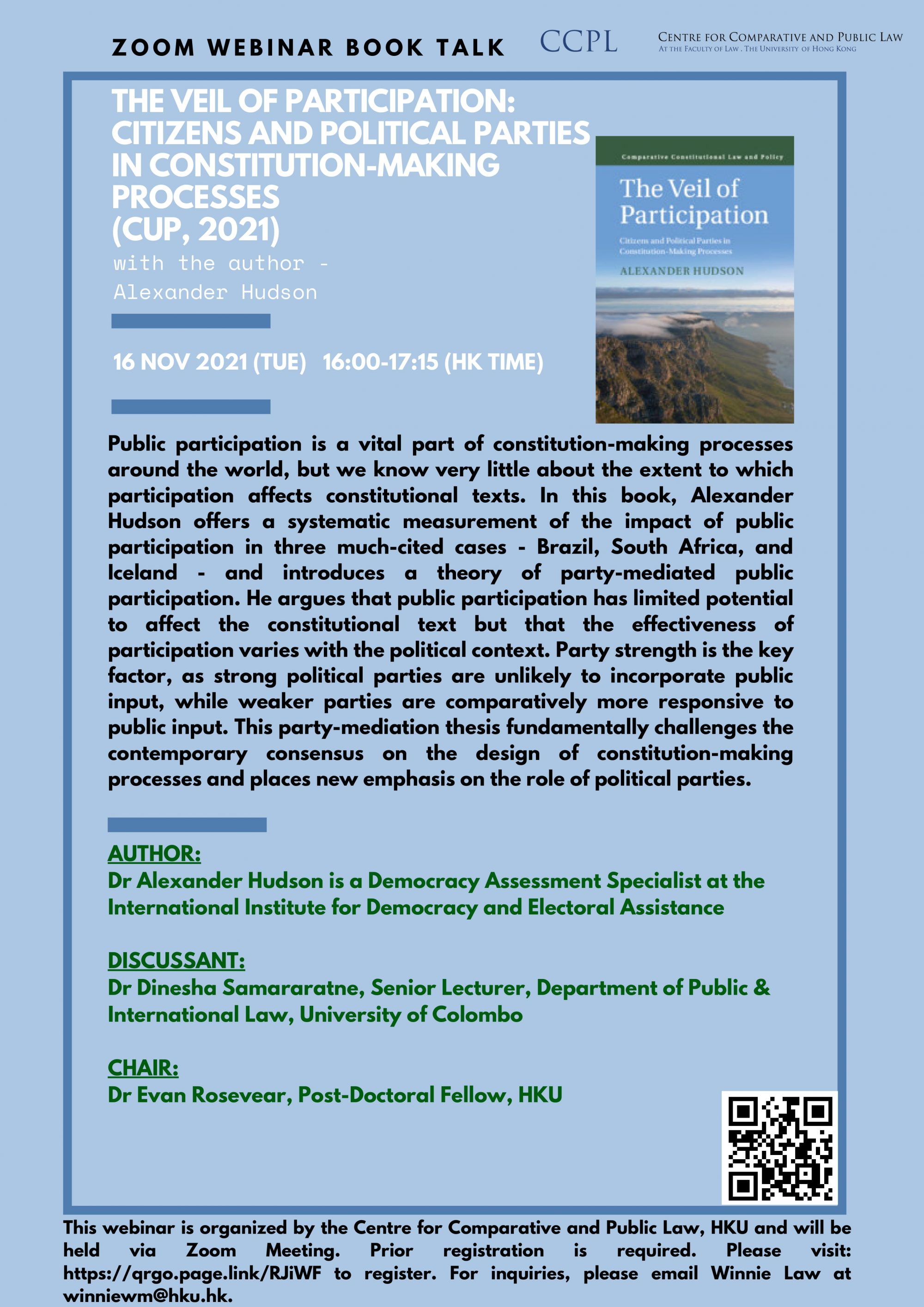 Zoom Webinar Book Talk – THE VEIL OF PARTICIPATION: CITIZENS AND ...