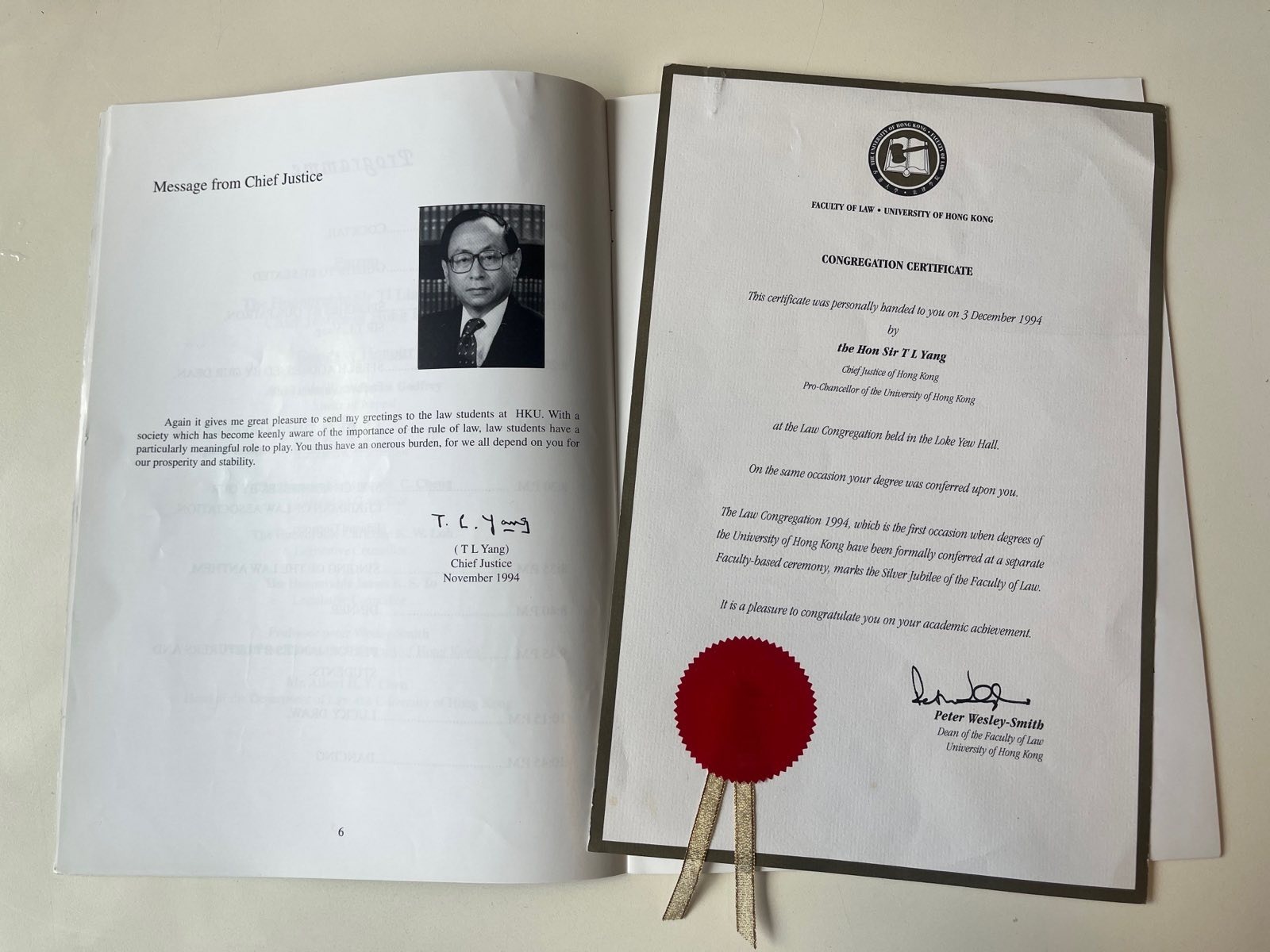Honouring the memory of Dr. the Hon. Sir Ti Liang Yang - Faculty of Law ...